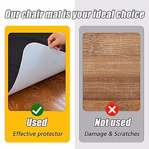 Sycoodeal Office Chair Mat,Chair Carpet for Hardwood Floor,Computer Gaming Chair Mat,Office Chair Mat for Tile Floor,Large Floor Protector Rug,Anti-Slip,Easy to Clean,Black(48"x36")