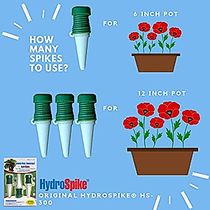 HydroSpike HS-300 (3-Pack) Worry-Free Automatic Plant Watering Devices Kit. Self Auto Waterer Spikes, Bulbs, Stakes Irrigation System for Indoor House Plants, Vacation. No Glass Globe Bottle, Jug, Can