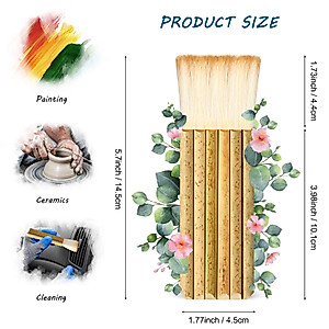 2 Pieces Hake Blender Brush Bamboo Brush for Ceramics Paint Brush Applicator Artist Drawing Brush Craft Painting Brushes for Watercolor, Wash, Ceramic and Pottery Painting (Classic Style)