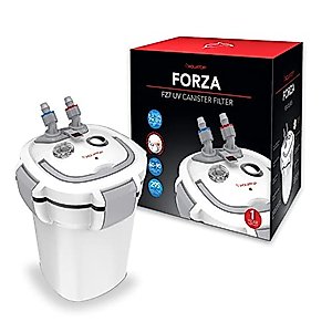Aquatop Forza Premium Canister Filter, 7W UV, 295 GPH – for 60-90 Gallon Tanks, UV for Crystal Clear Water, Great for Salt & Freshwater Tanks, Including Aquarium Filter Media