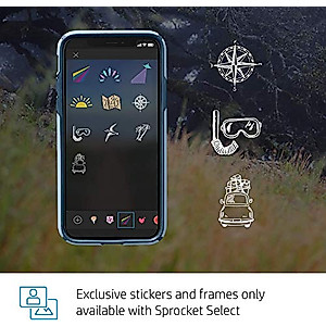 HP Sprocket Select Portable 2.3x3.4" Instant Photo Printer (Eclipse) Print Pictures on Zink Sticky-Backed Paper from your iOS & Android Device.