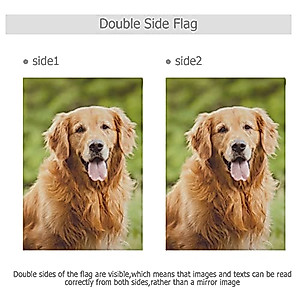 Hokkien Smiling Golden Retriever Dog Garden Flag Double Sided 12 x 18 Inch, Yard Flags, Decorative Small Garden Flags, Outdoor Lawn and Garden Décor