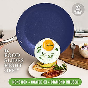 Granitestone Pots and Pans Set Nonstick, 15 Pc Cookware Set & Bakeware Set, Complete Kitchen Cookware Set, Long Lasting Mineral Nonstick Coating, Stay Cool Handles, Ultra Durable, 100% Toxin Free–Blue