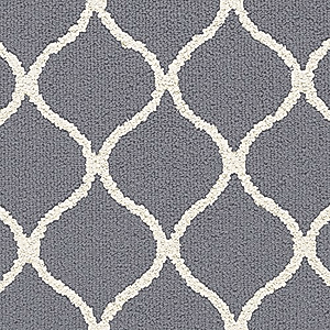 Maples Rugs Rebecca Contemporary Kitchen Rugs Non Skid Accent Area Carpet [Made in USA], 2'6 x 3'10, Grey/White