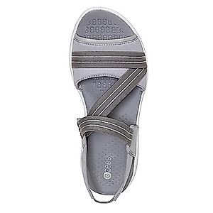 BZees Womens Chance Strappy Sandal Silver Shimmer 6.5 M