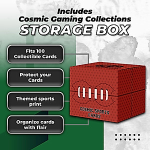 Deluxe Football Card Mystery Box | 100x Official Cards | 10x Hall of Famers | 10x Rookies | 4X Autograph or Relic Cards Guaranteed | by Cosmic Gaming Collections