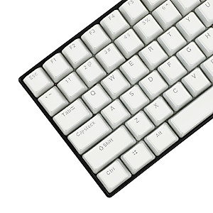 YMDK 128 ANSI ISO OEM Profile PBT Doubleshot Shine Through Pudding Keycaps White Sealed Legend for MX Mechanical Keyboard 61 68 87 104
