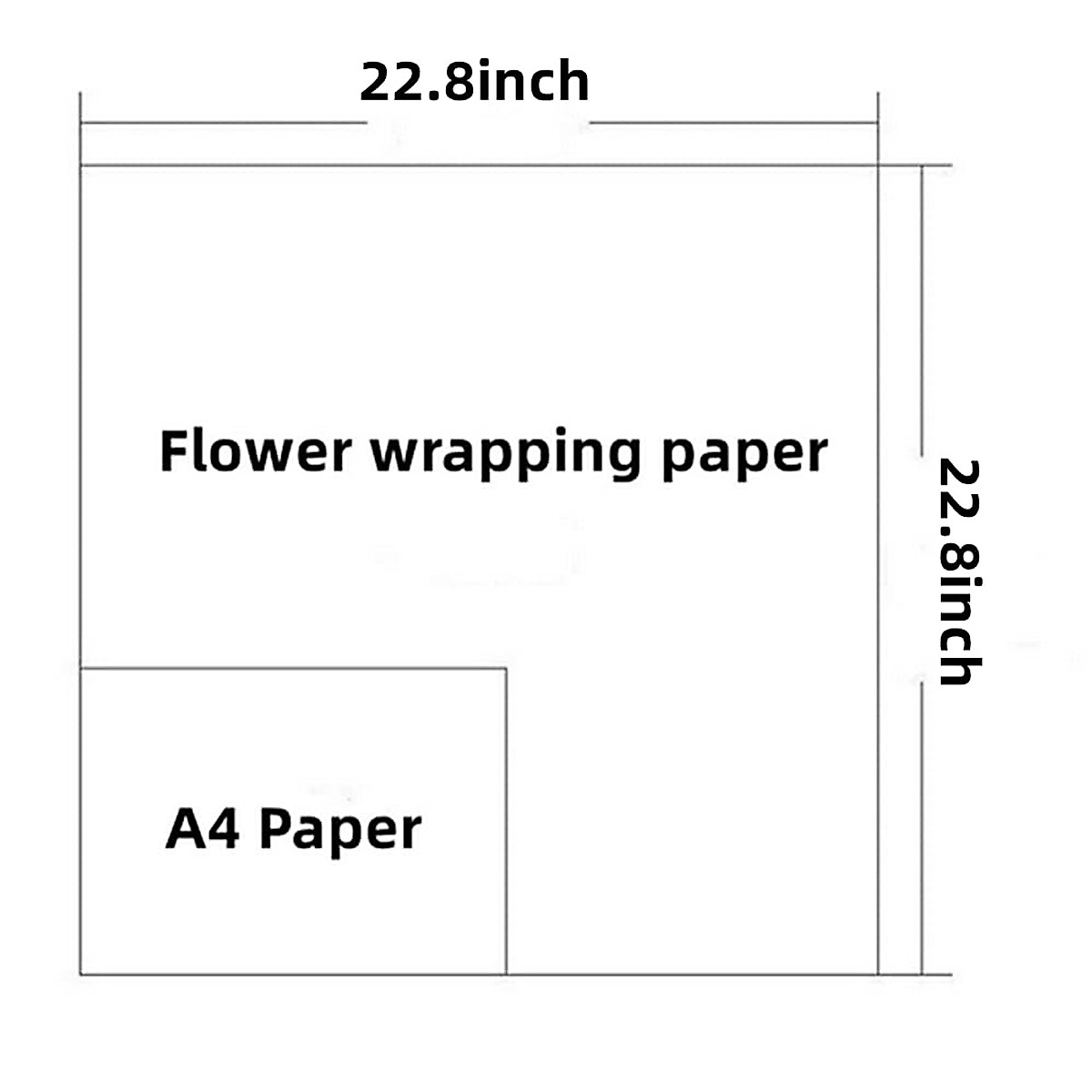 TONGMAN 20 Pcs Pure color gold edge Flower Wrapping Paper,Florist Bouquet Supplies,DIY Crafts,Suitable for all festivalsGift Packaging or Gift Box Packagingpaper, 22.8x22.8Inch (Blue)