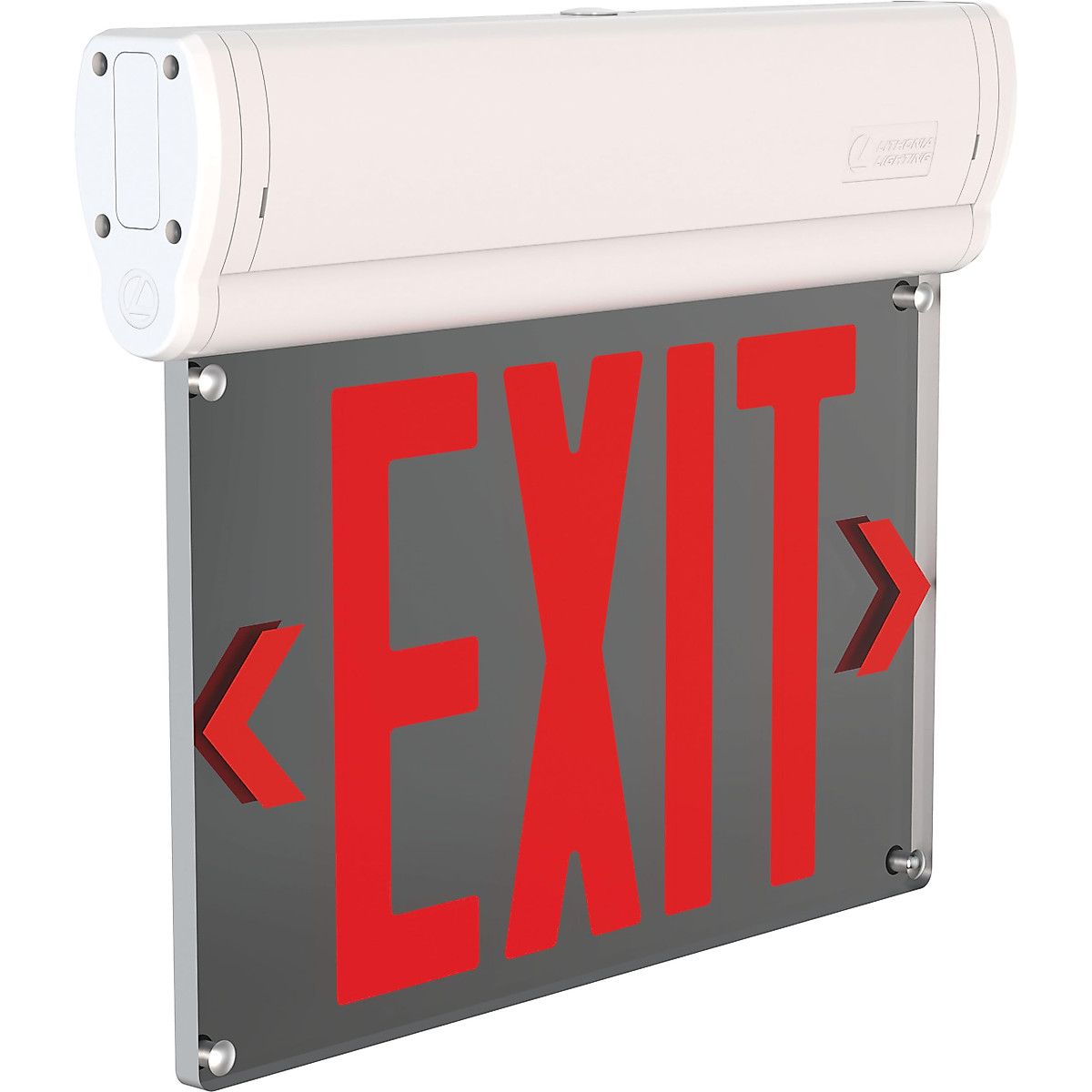 Lithonia Lighting BE W R UM M2 BE Basics Edge-Lit Exit Sign, White with Red Letters, Universal Mount
