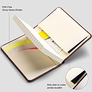 RETTACY Pocket Notebooks,2-Pack Small Notebook Hardcover Mini Journal with 312 Pages,100gsm Thick Lined Paper with Inner Pockets & Page Numbering,3.5" x 5.5"