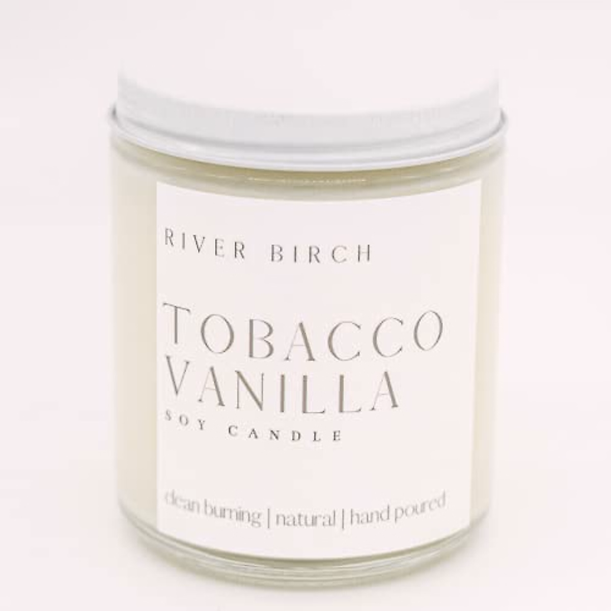 River Birch Candles Tobacco Vanilla Scented Candle | Premium, All-Natural, Non-Toxic, Soy Candles | 8.5oz 40 Hr Burn Time | Cozy Relaxing Gifts for Home