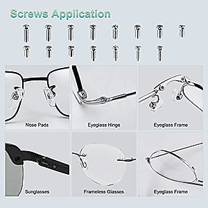 Upgrade Version Magnetic Eye Glass Repairing Kit, Eyeglass Repair Tool Kit with Compact Screw Box Include Nose Pads, Precision Screwdriver Set, Screws, Tweezer for Eyeglass, Eyeglasses and Sunglasses