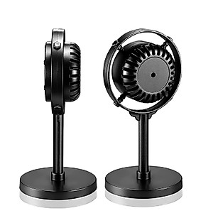 Facmogu Antique Diaphragm Condenser Microphone Props, Ancient Fake Plastic Mic from 1930s - 1940s, Vintage Retro Microphone Props for Holiday Party Shooting - Black