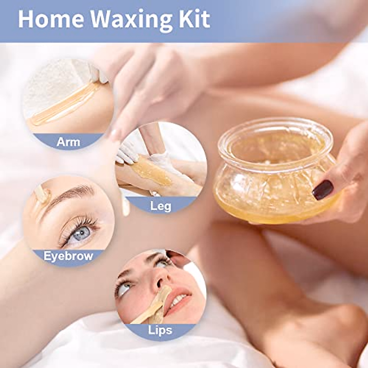 Wax Warmer Kit for Women Men, Hair Removal Waxing Kit with 4 Hard Wax Beans, Lacut Wax Pot for Bikini Brazilian Body Legs Eyebrows Armpits, Newest Diamond Appearance Wax Machine for Sensitive Skin (Pink)