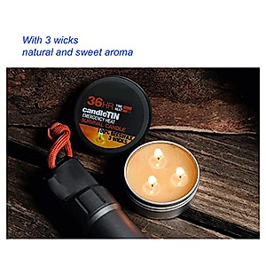 3 Wick 36 Hour Emergency Candle, Long Lasting Survival Candle with Natural Aroma Slow Burn Beeswax Wax Camping Candle Scented Candle for Emergency, Camping, Hiking, Essential Supplies