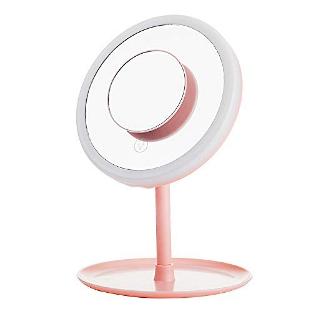 LIMEI-ZEN Lighted Makeup Mirror, 21 LED Cosmetic Mirror Touch Screen Dimming 90° Rotation with Stand Charging Vanity Mirror USB Charging with Lithium Battery Mirrors