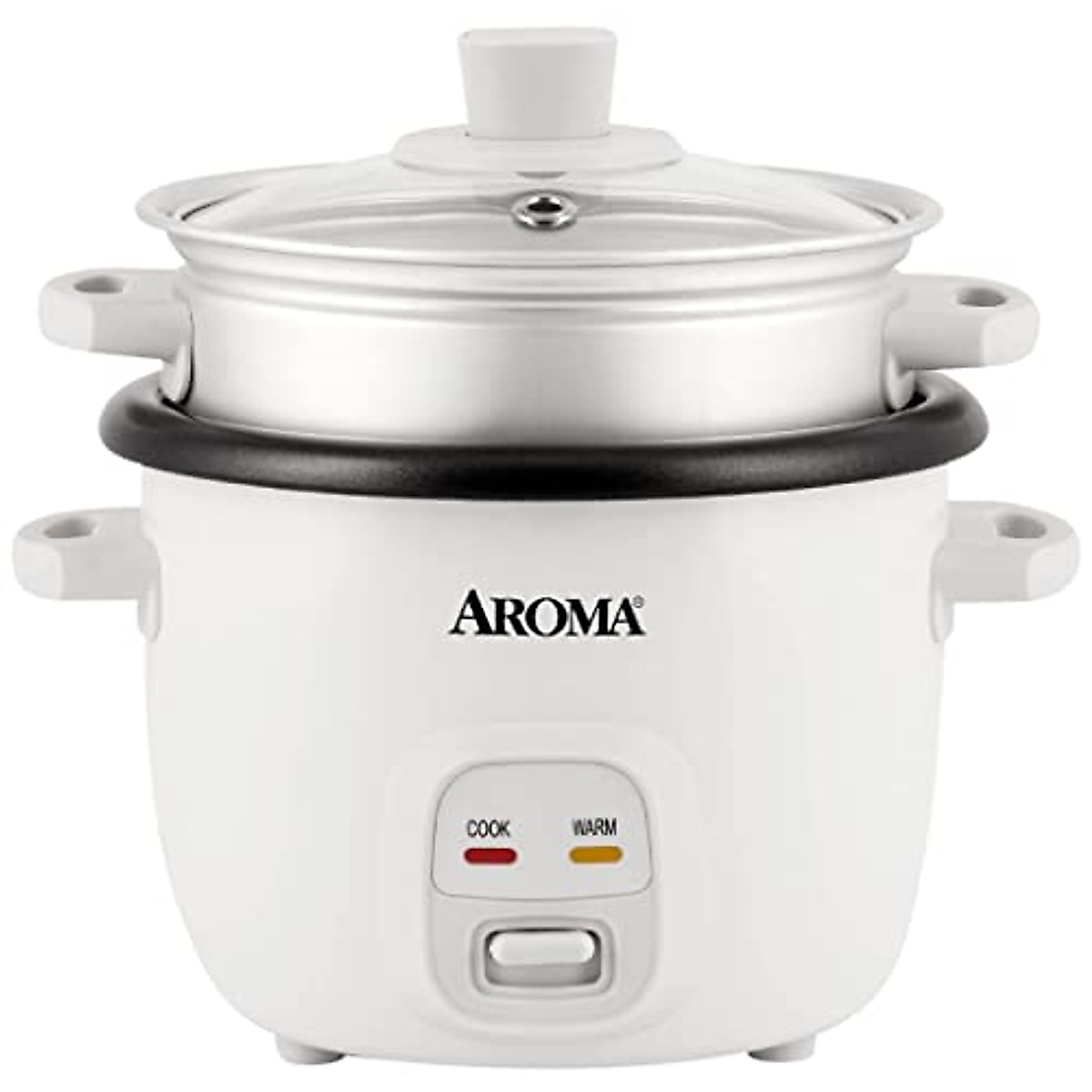 Aroma Housewares 4-Cup (Cooked) / 1Qt. Rice & Grain Cooker with Automatic Warm Mode, Steamer, One-Touch Operation, White (ARC-302-1NG),2 cup (uncooked rice)