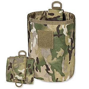 Dump Pouch Tactical Belt Molle Mag Pouches,Roll Up Foldable Recovery Utility Magazine Tool Waist Storage Bag.