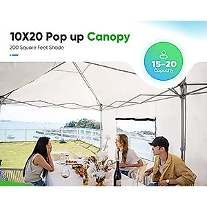 Quictent Privacy 10x20 ft EZ Pop Up Canopy Tent Instant Folding Party Tent Gazebo with Sidewalls & Roller Bag 100% Waterproof-6 Colors(Black