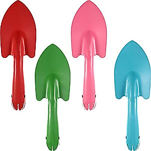 4 Pieces Mini Trowel Set Colorful Metal Hand Shovel Garden Tools for Soil Planting Digging Transplanting