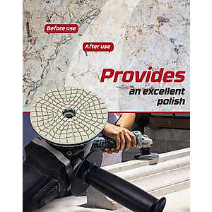 Casaverde 3-Step Diamond Polishing Pads 4" Wet Granite Polishing Pads for Granite,Marble and Engineered Stone Surfaces