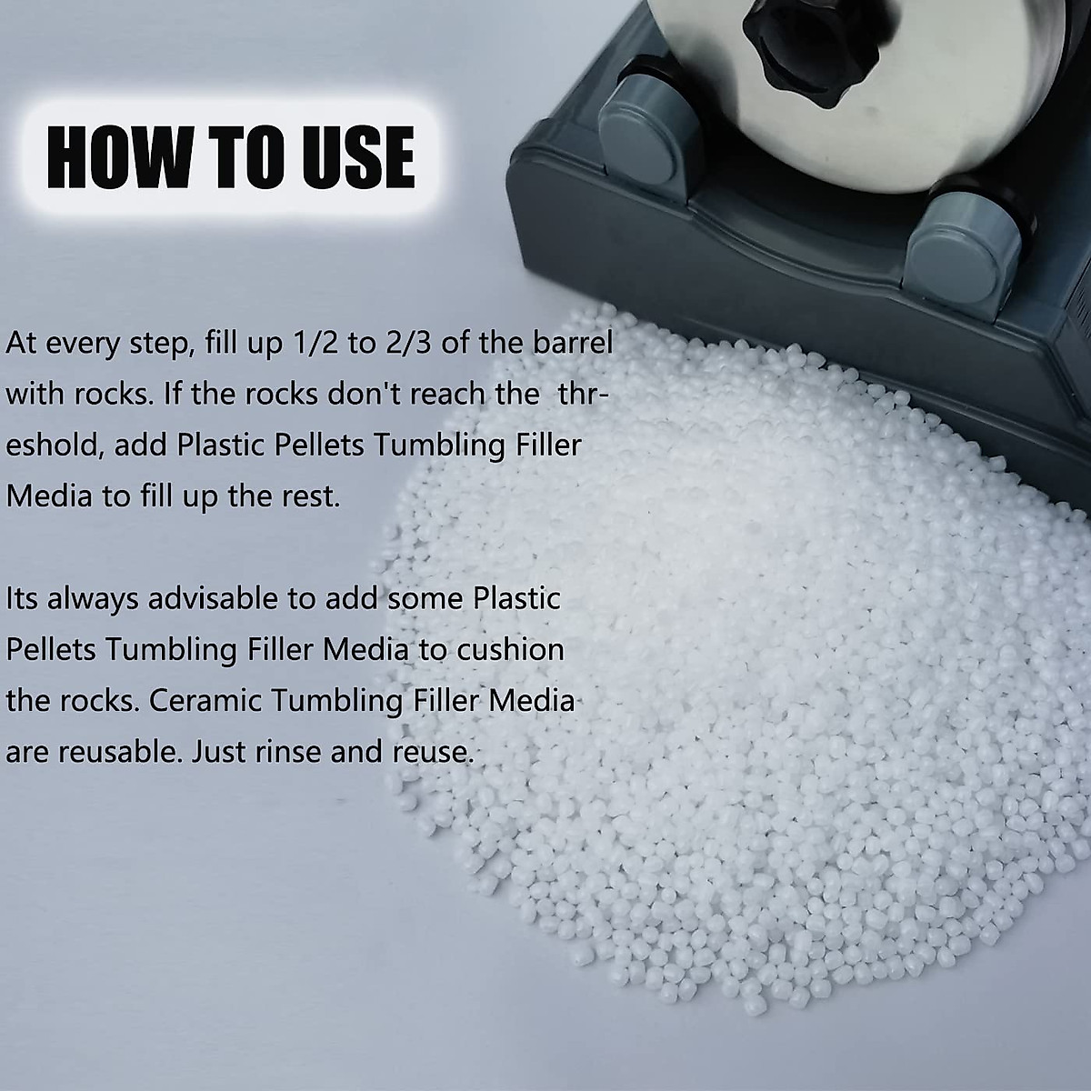3 LBS Refill Plastic Pellets Rock Tumbling Media for Rock Tumbler, Rock Polisher, Stone Tumbler, Protect and Cushion Fragile Stones and Reduce Tumbling Noise,Get Better Result