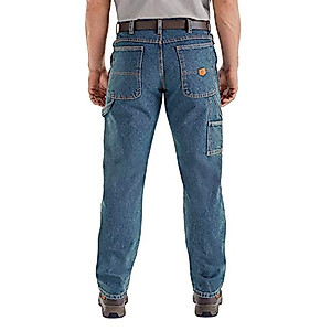 Red Kap mens Loose-fit dungaree jeans, Stonewash, 36W x 32L US