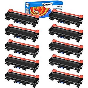 Cruxer Compatible Toner Cartridge Replacement for Brother TN760 TN-760 Used for HL-L2350DW HL-L2370DW DCP-L2550D MFC-L2750DW XL Printer (Black, 10-Pack)