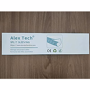 Alex Tech 25ft - 1/2 inch Cord Protector Wire Loom Tubing Cable Sleeve Split Sleeving for USB Audio Video Power Cord – Protect Cat from Chewing - Black