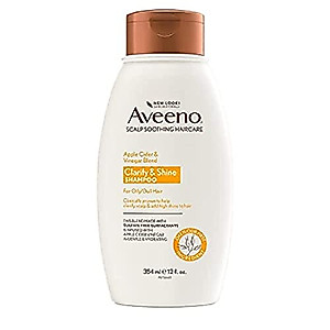 Aveeno Apple Cider Vinegar Sulfate-Free Shampoo for Balance & High Shine, Daily Clarifying & Soothing Scalp Shampoo for Oily or Dull Hair, Paraben & Dye-Free, 12 Fl Oz