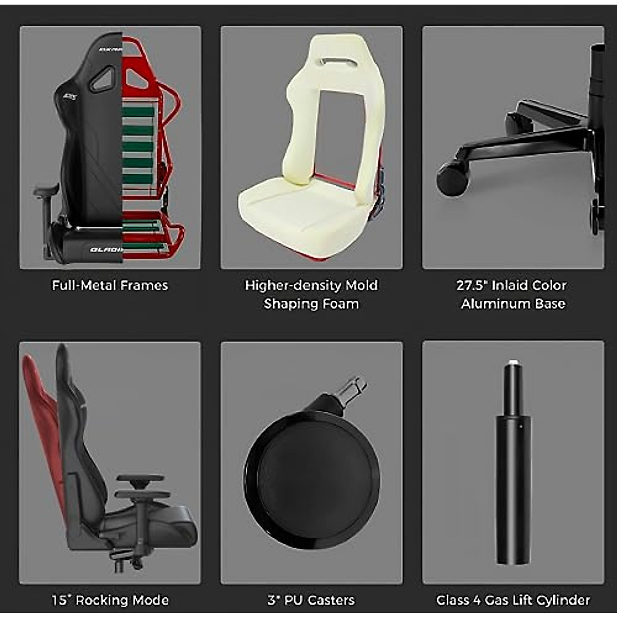 DXRacer Gaming Chair with 4D Armrest, Premium PVC Leather Racing Office Computer Recliner with Ergonomic Headrest and Lumbar Support, Black