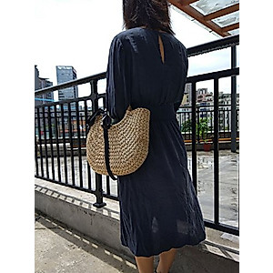 Woven Straw Bags, Summer Beach Tote Bag for Women, Straw Top-handle Handbag