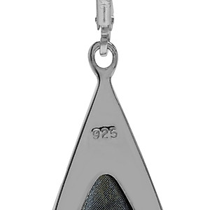 Silvershake Created Black Onyx Inlay White Gold Plated 925 Sterling Silver Drop Dangle Leverback Earrings