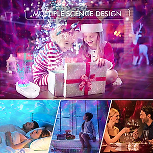 Star Projector, 3 in 1 Galaxy Night Light Projector with Remote Control, Bluetooth Music Speaker & 5 White Noises for Bedroom/Party/Home Decor, Timing Sky Starry Projector for Kids & Adults