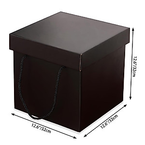 SCORYULE Extra Large Gift Box with Lids and Handle, 12.6" Black Collapsible Gift Box for Birthdays, Parties, Showers, Valentine's Day