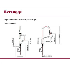 Derengge FK-258-CS Single Handle Pull Down Kitchen Faucet with Deck Plate,Meets UPC cUPC NSF61-9 Certification,French Brushed Bronze Finished