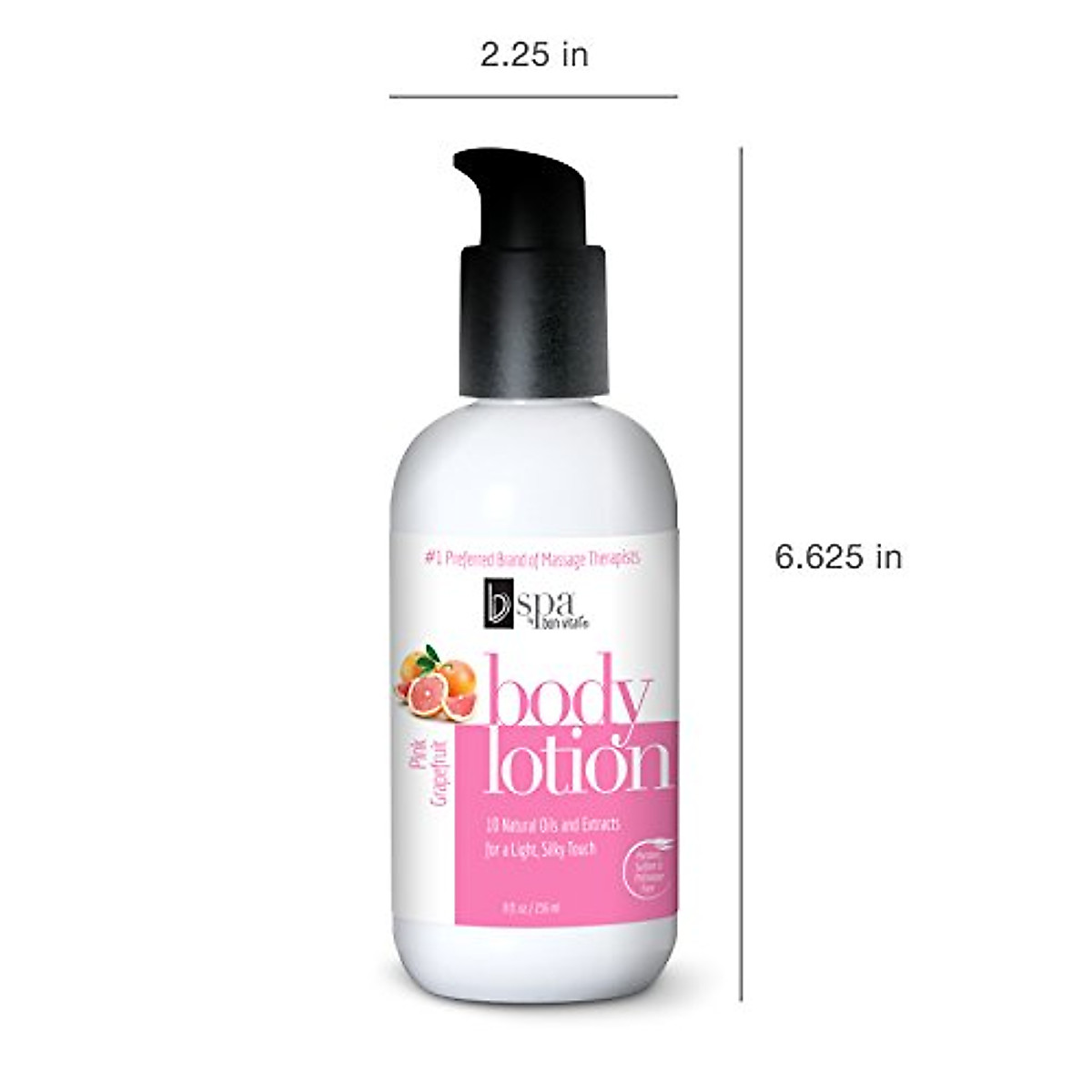 BV Spa by Bon Vital' Moisturizing Body Lotion, Pink Grapefruit Scented Body Silk for Dry Skin Repair, Anniversary for Women, Moisturizer with Essential Oils for Soft Skin