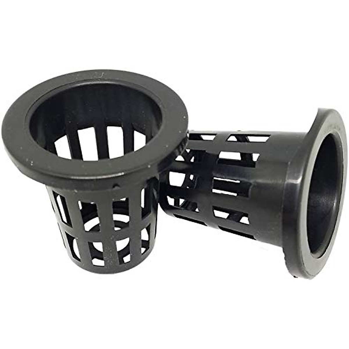 JpGdn 50PCS 1.75" Mesh Net Cup Pots Basket Hydroponics System Supplies Aquaponics Seed Growing Media Black