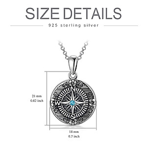 AOBOCO Graduation Gifts for Her, 925 Sterling Silver Compass Locket Necklace That Holds Pictures, Enjoy the Journey, Student Gifts for College High School University
