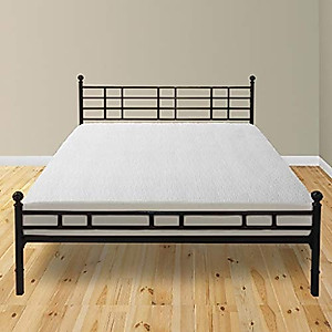 Mellow Allston-Metal Platform Bed with Built-in Slats & Headboard Patented Bifold Easy Assembly, TwinXL, Black