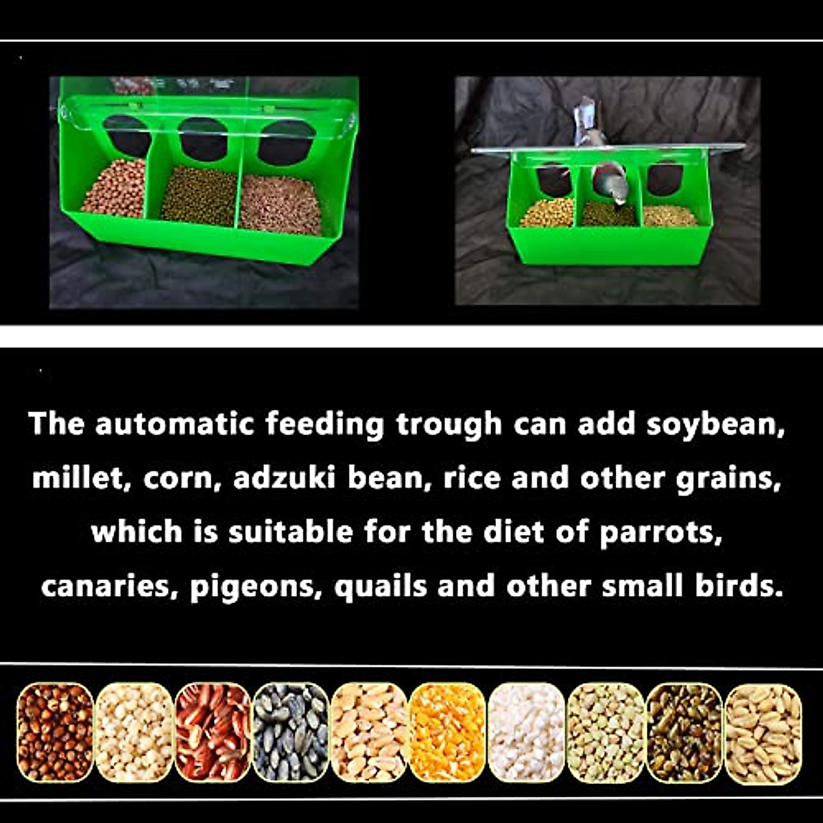 Pigeon Feeder Quail Feeder Water 2 Pack Bird Chicken Duck Feeder with 3 Hole Pet Bowls & Feeders Eat Food (Three Hole)