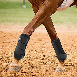 SmithBuilt Neoprene Athletic Front Boots for Horse, Medium - Pair of Equine Protective Sport Wraps