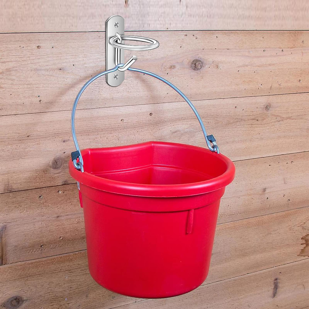 Worldity 6 Pack Bucket Hooks, Heavy Duty Iron Equestrian Bucket Hook Hangers, Multi-Functional Horse Water Bucket Hook for Hanging Horse Supplies, Feeding Horse, Tying Horse