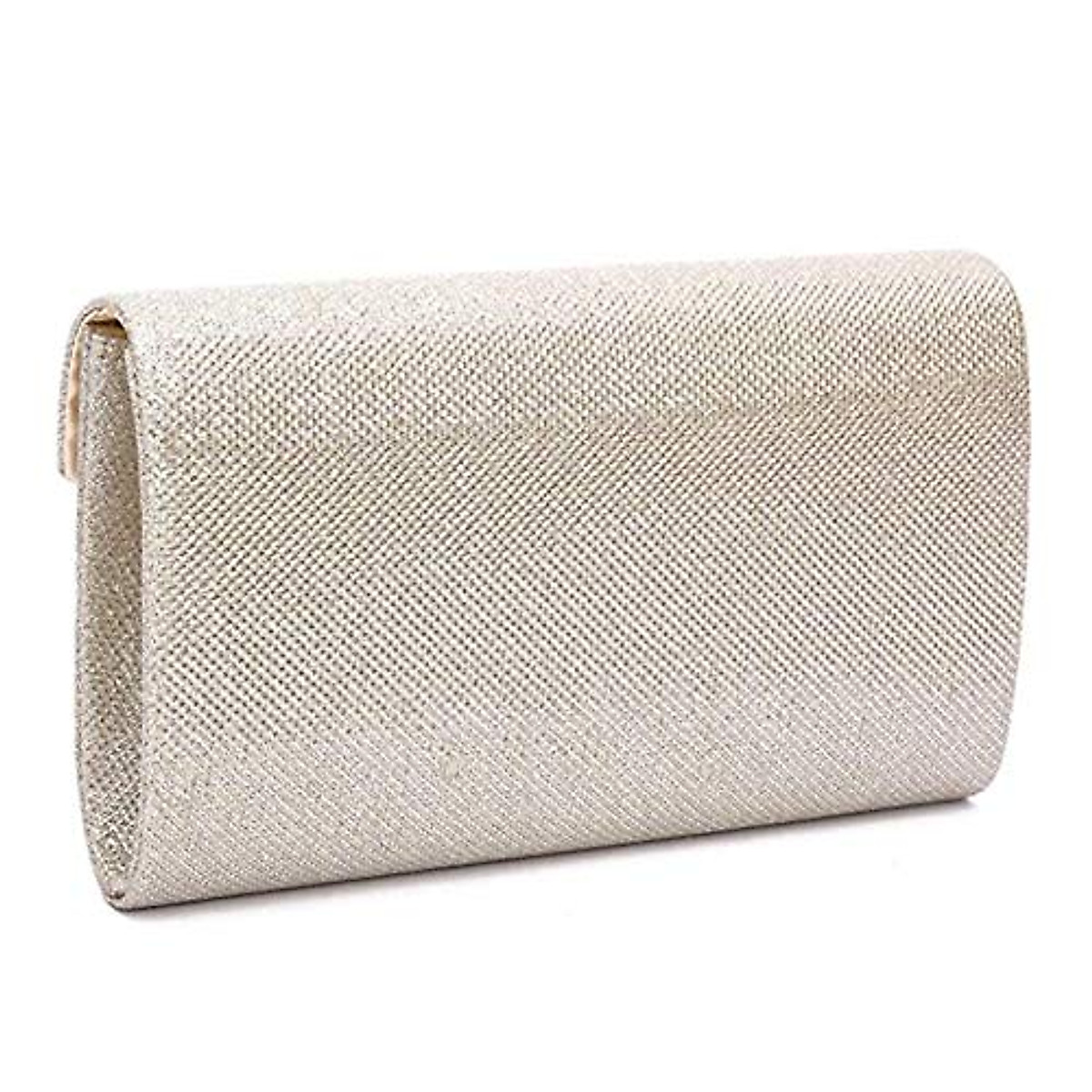 ZIUMUDY Women's Shinny Envelope Clutches Evening Party Handbag Purse Shoulder Chain Bag (Gold)