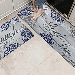 Homcomoda Kitchen Rugs Sets of 2 Non Slip Kitchen Mats for Floor Waterproof Kitchen Rugs and Mats Anti-Fatigue Standing Mats for Kitchen Work Station Sink Laundry.