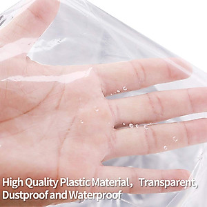 50 Packs Clear Plastic Clothes Covers 35.4inch Garment Bags for Hanging Clothes Dry Cleaning Hanging Dust Proof Garment Bags Clear Clothes Covers for Dry Cleaner Home Storage Travel