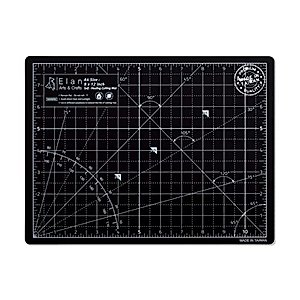 Elan Cutting Mat A4 Black and Beige, 5-Ply Craft Mat, Self Healing Cutting Mat 12x9, Craft Cutting Board, Art Mat, Imperial Sewing Mat, Quilting Mat, Hobby Mat, for Sewing, Quilting, Quilting supplies