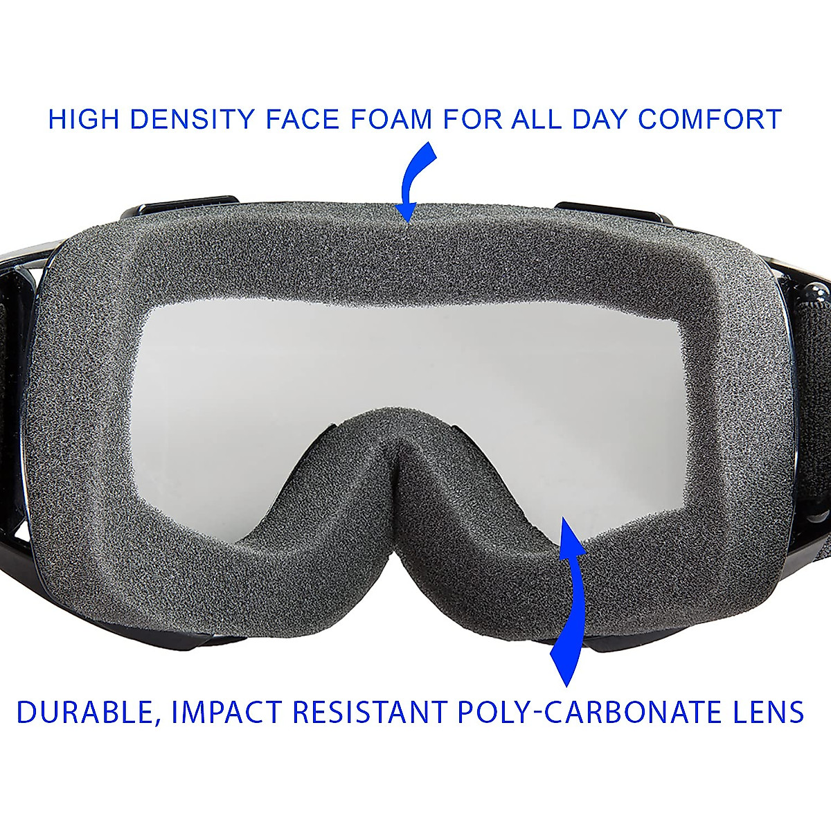 Raider 26-010 Black Frame/Clear Single Lens Impact-Resistant Youth MX Off-Road Goggles