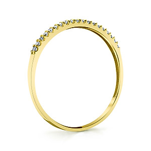 Tesori & Co 10k Yellow Gold Lightweight Dainty CZ Wedding Stackable Band Size 6