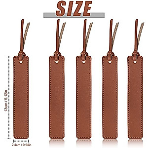 10 Pieces Leather Bookmarks Handmade Genuine Leather Page Markers Personalized Leather Bookmarks for Book Reading Bookworm Book Lovers Readers Writers Accessories (Brown)